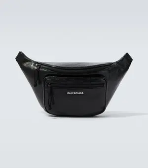 Balenciaga Explorer Leather Belt Bag - Black