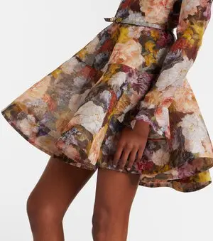 Zimmermann Alchemy Peplum Linen And Silk Minidress