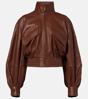 Zimmermann Luna Leather Bomber Jacket
