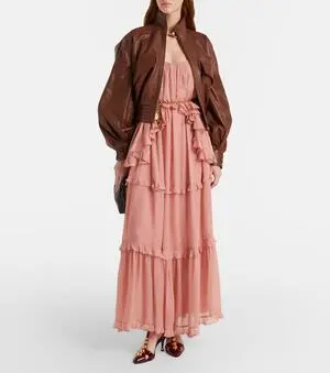 Zimmermann Luna Leather Bomber Jacket