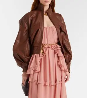 Zimmermann Luna Leather Bomber Jacket