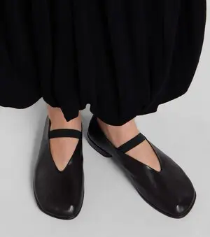 LEMAIRE Leather Ballet Flats - Brown