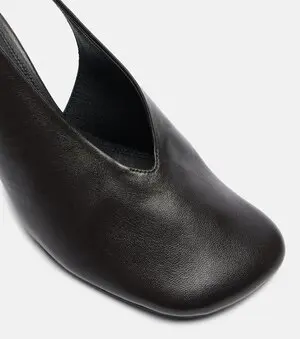 LEMAIRE Leather Slingback Pumps - Brown