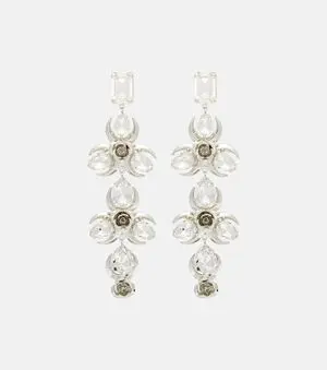 Magda Butrym Crystal-embellished Floral Drop Earrings - Silver