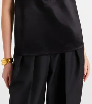 Saint Laurent Cassandre Satin Top