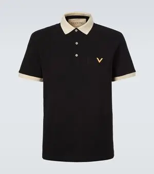 Valentino Garavani Vlogo Cotton Jersey Pique Polo Shirt