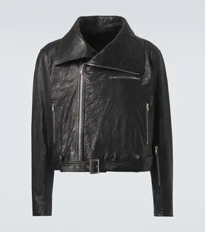 Rick Owens Dracubiker Belted Leather Jacket