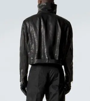 Rick Owens Dracubiker Belted Leather Jacket