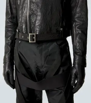 Rick Owens Dracubiker Belted Leather Jacket