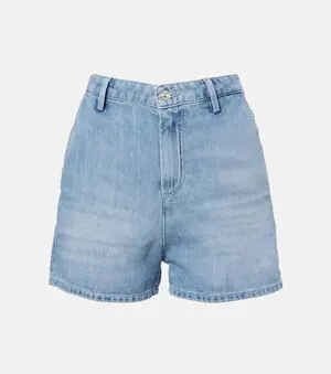 7 FOR ALL MANKIND Cotton And Linen Denim Shorts