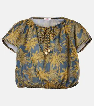 ERES Crocodile Printed Cotton Voile Top