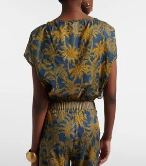 ERES Crocodile Printed Cotton Voile Top