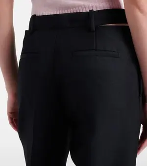 JIL SANDER Cutout Wool And Mohair Straight Pants - Black