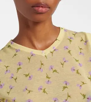 JIL SANDER Floral Cotton-blend Top