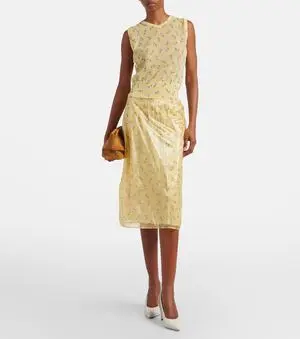 JIL SANDER Floral Cotton-blend Top
