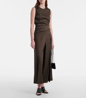 Proenza Schouler Anoushka Draped Linen-blend Slub Top