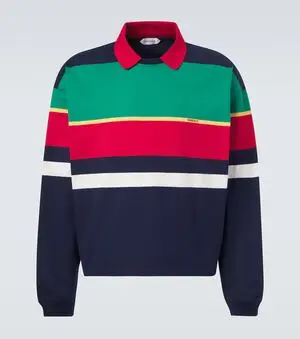 Versace Colorblocked Cotton Jersey Polo Sweatshirt - Multicoloured
