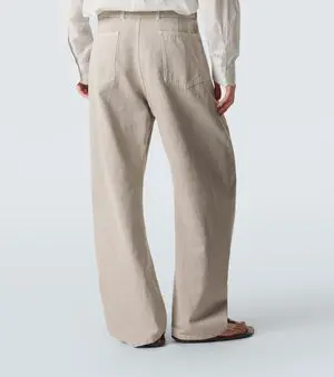 LEMAIRE Twisted Belted Cotton Twill Pants - Grey