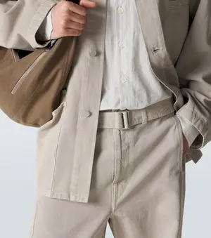 LEMAIRE Twisted Belted Cotton Twill Pants - Grey