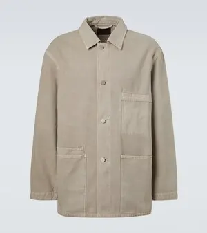 LEMAIRE Oversized Cotton Twill Overshirt Grey