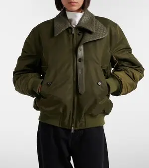 Bottega Veneta Intrecciato Leather-trimmed Bomber Jacket