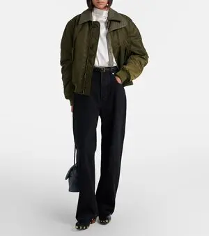 Bottega Veneta Intrecciato Leather-trimmed Bomber Jacket