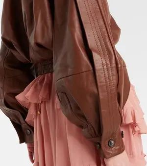 Zimmermann Luna Leather Bomber Jacket