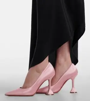 Amina Muaddi Ami Satin Pumps - Pink