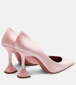 Amina Muaddi Ami Satin Pumps - Pink