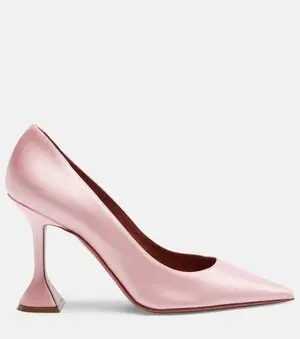 Amina Muaddi Ami Satin Pumps - Pink