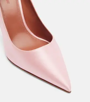 Amina Muaddi Ami Satin Pumps - Pink