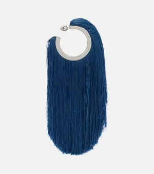 Alaïa Fringed Hoop Earrings - Blue
