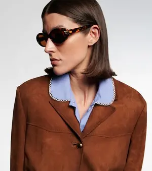 Miu Miu Rêverie Oval Sunglasses - Brown
