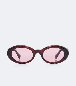 Miu Miu Oval Sunglasses - Brown