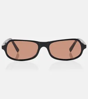Miu Miu Logo Rectangle Sunglasses - Black