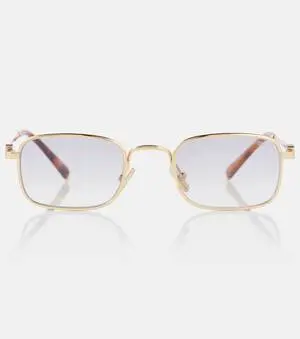 Miu Miu Logo Rectangle Sunglasses - Gold