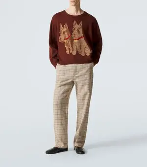 BODE Scottie Embroidered Wool Sweater