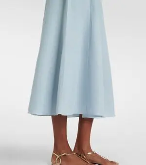 Faithfull The Brand Marais Shirred Linen Midi Dress