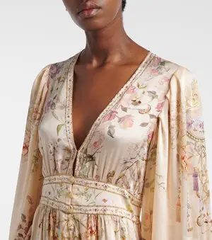 Camilla Embellished Printed Silk Maxi Dress - Multicoloured