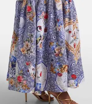 Camilla Printed Linen Maxi Dress