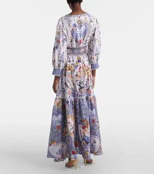 Camilla Printed Linen Maxi Dress