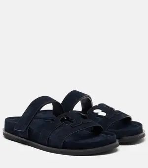 Tory Burch Tory Burch Suede Slides Blue