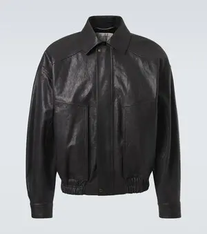 Saint Laurent Lamb Leather Blouson Jacket - Black