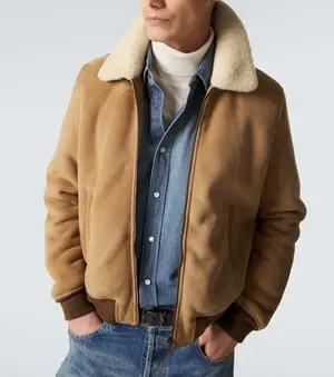 Saint Laurent Shearling-lined Suede Jacket