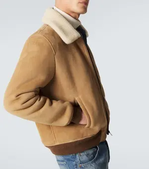 Saint Laurent Shearling-lined Suede Jacket