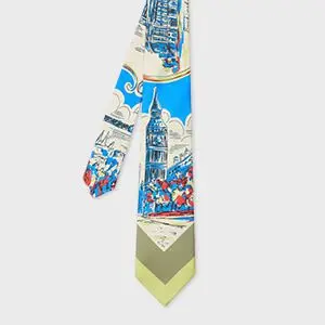 Paul Smith Print Silk Tie - Blue