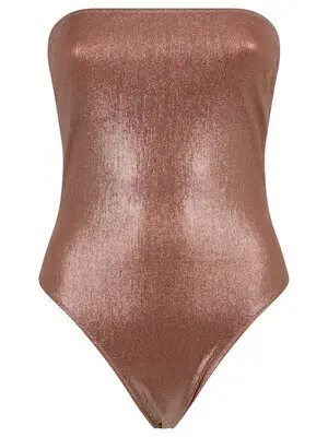 PIN-UP STARS Printed One Piece Swimsuit - Metallic