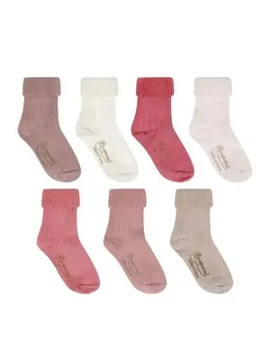 Bonpoint Baby Cotton Crew Socks - Pink & Purple