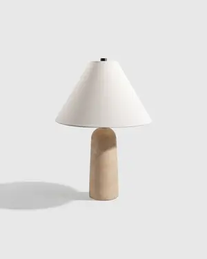 Quince Travertine Table Lamp - Beige
