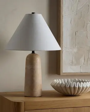 Quince Travertine Table Lamp